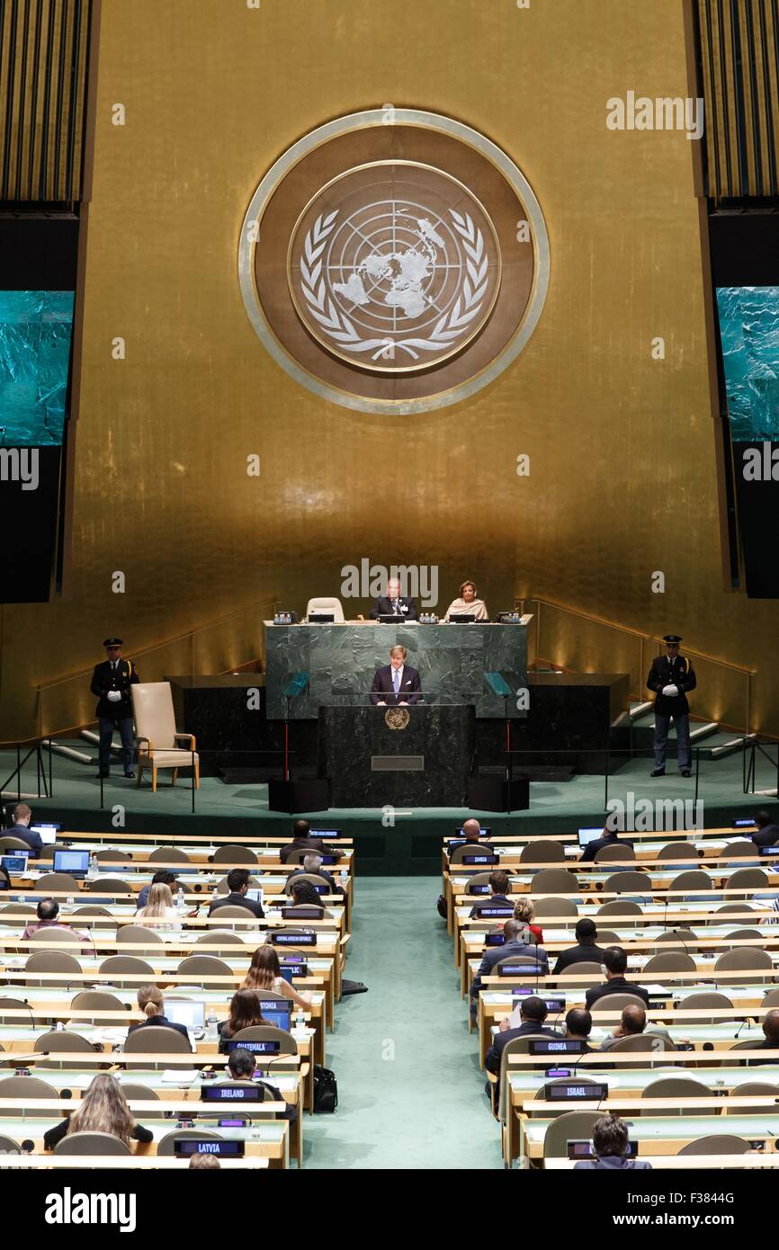 King Willem-Alexander of The Netherlands adresses the United Nations ...
