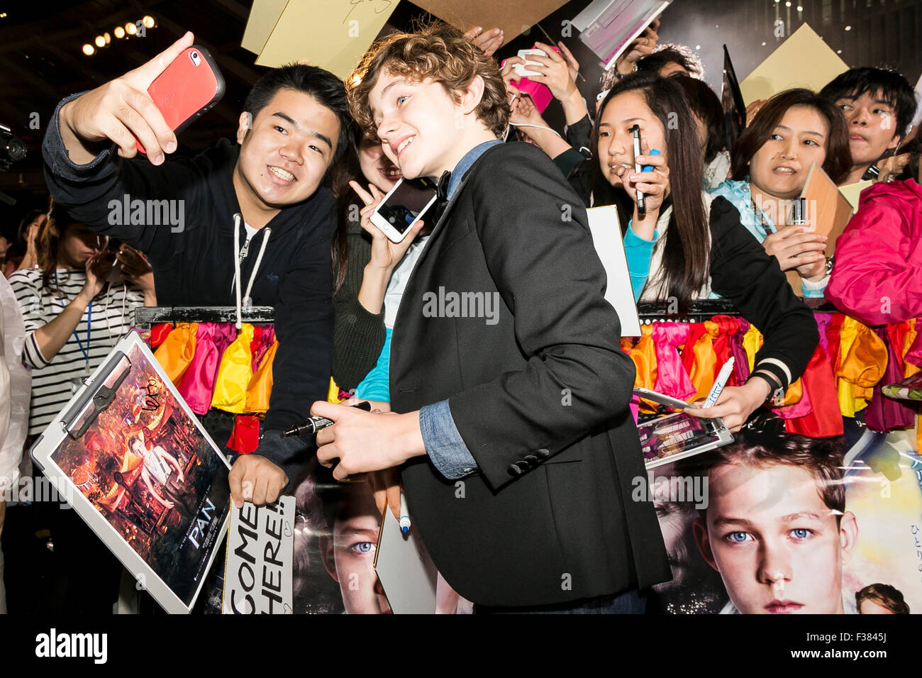 Tokyo, Japan. 1st October, 2015. Australian boy actor Levi Miller takes ...