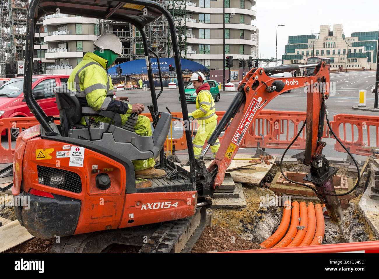 Road works in London, UK Stock Photo - Alamy