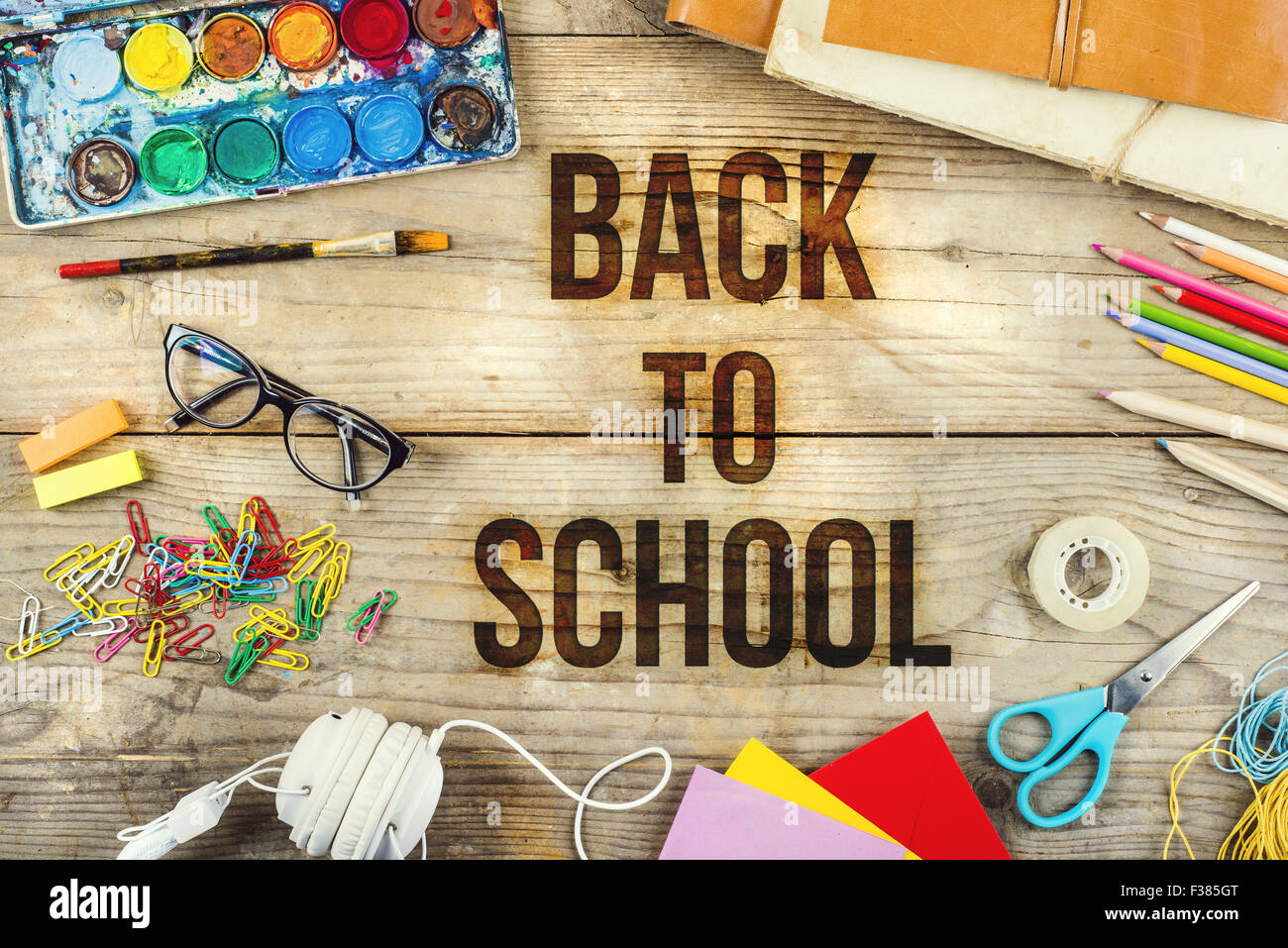Back to school composition Stock Photo - Alamy