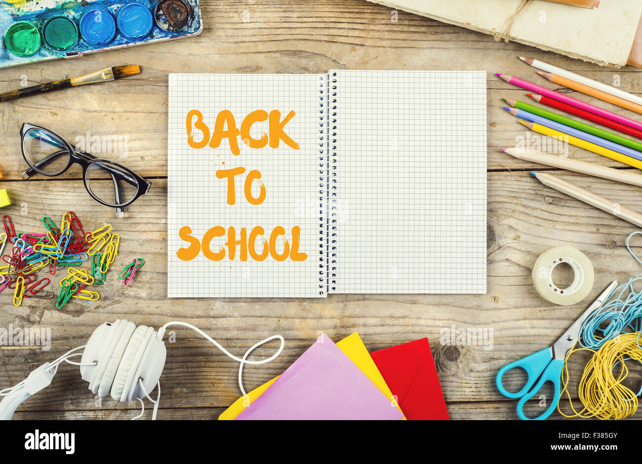 Back to school composition Stock Photo - Alamy