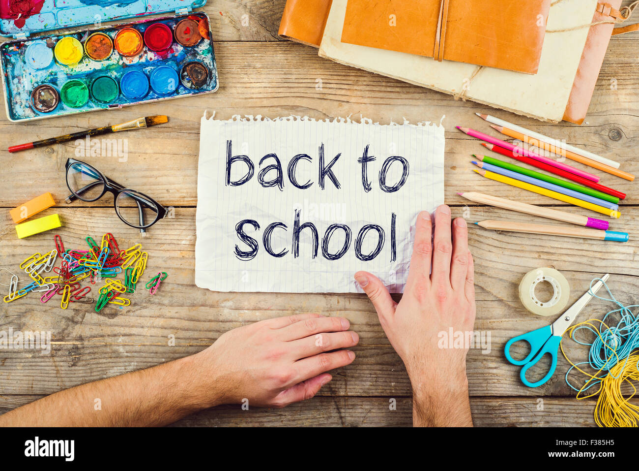 Back to school composition Stock Photo - Alamy