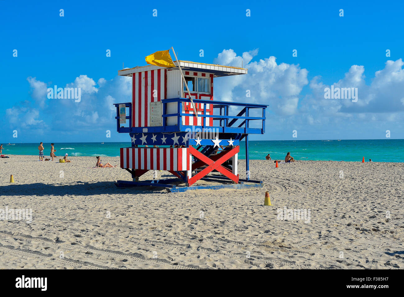 Florida Miami Beach Lifeguard on the Beach Stock Photo - Alamy