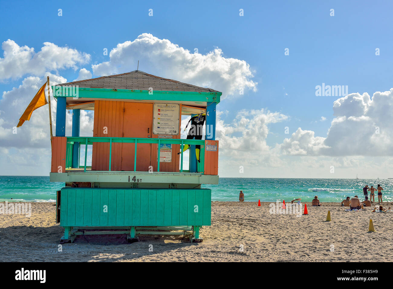 Florida Miami Beach Lifeguard on the Beach Stock Photo - Alamy