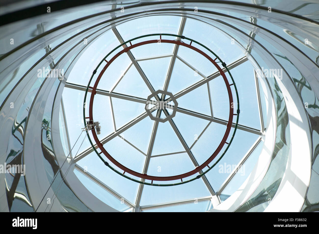 Skylight architectural structure detail against blue sky Stock Photo ...
