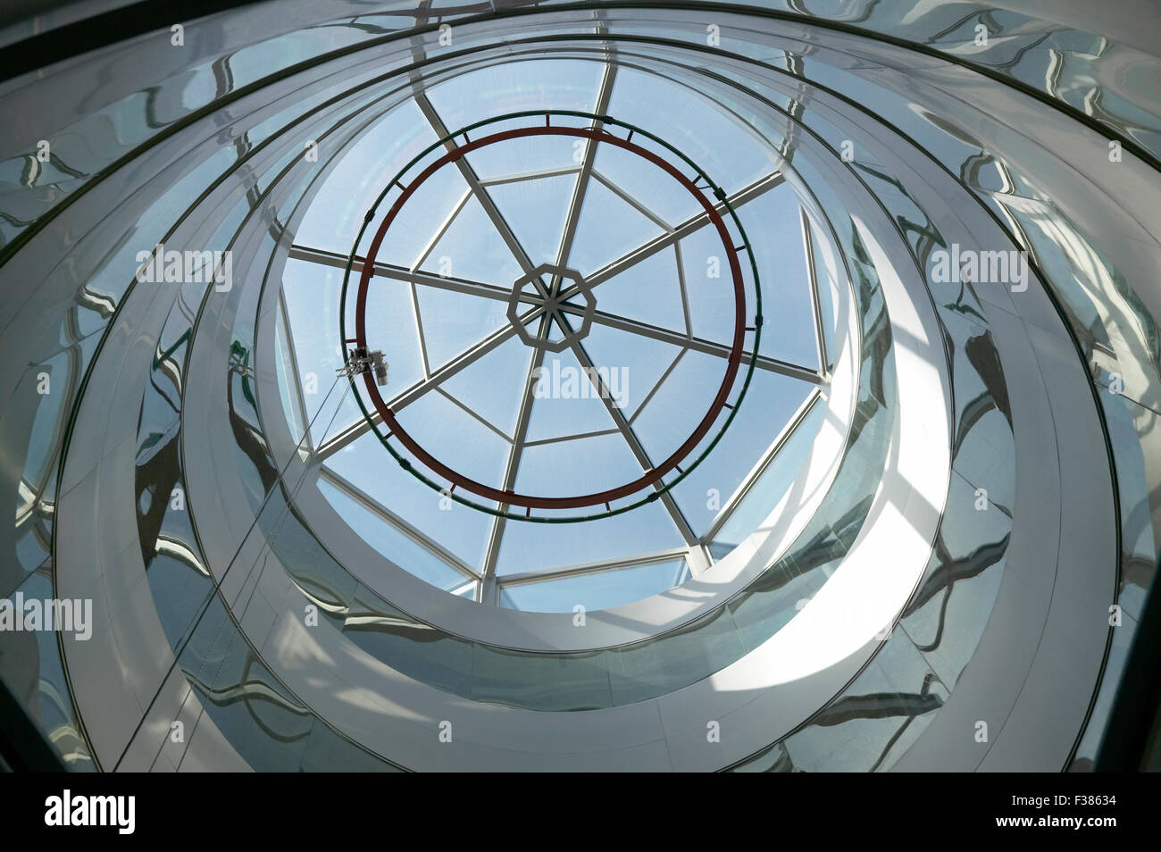 Skylight architectural structure detail against blue sky Stock Photo ...