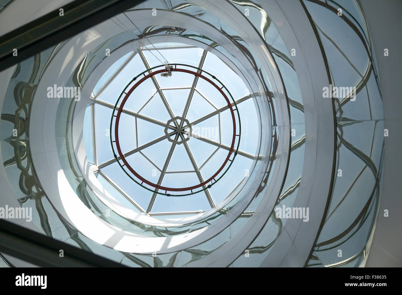 Skylight architectural structure detail against blue sky Stock Photo ...