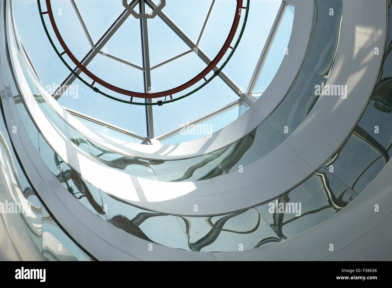 Skylight architectural structure detail against blue sky Stock Photo ...