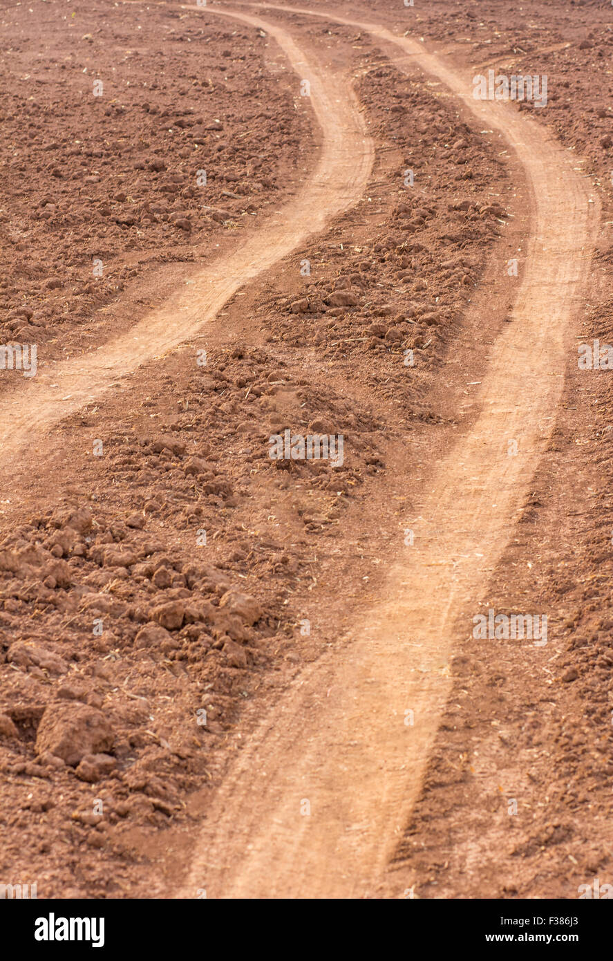 Track wheel on the ground. Wheel truck that left traces on the ground ...