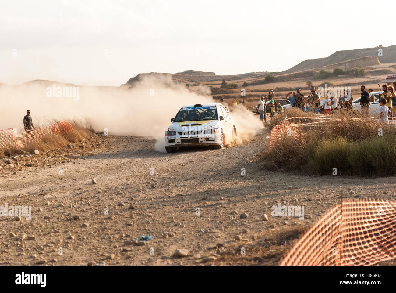 Cyprus rally 2015. Driver Sofianos ROUSOS, co-driver Andreas GIANNAKOU ...