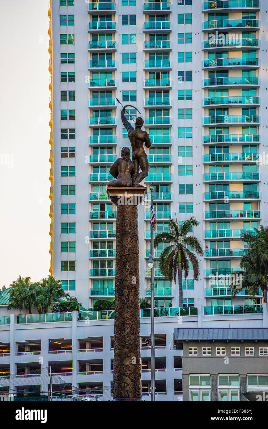 Florida Miami sculpture in downtown Stock Photo - Alamy