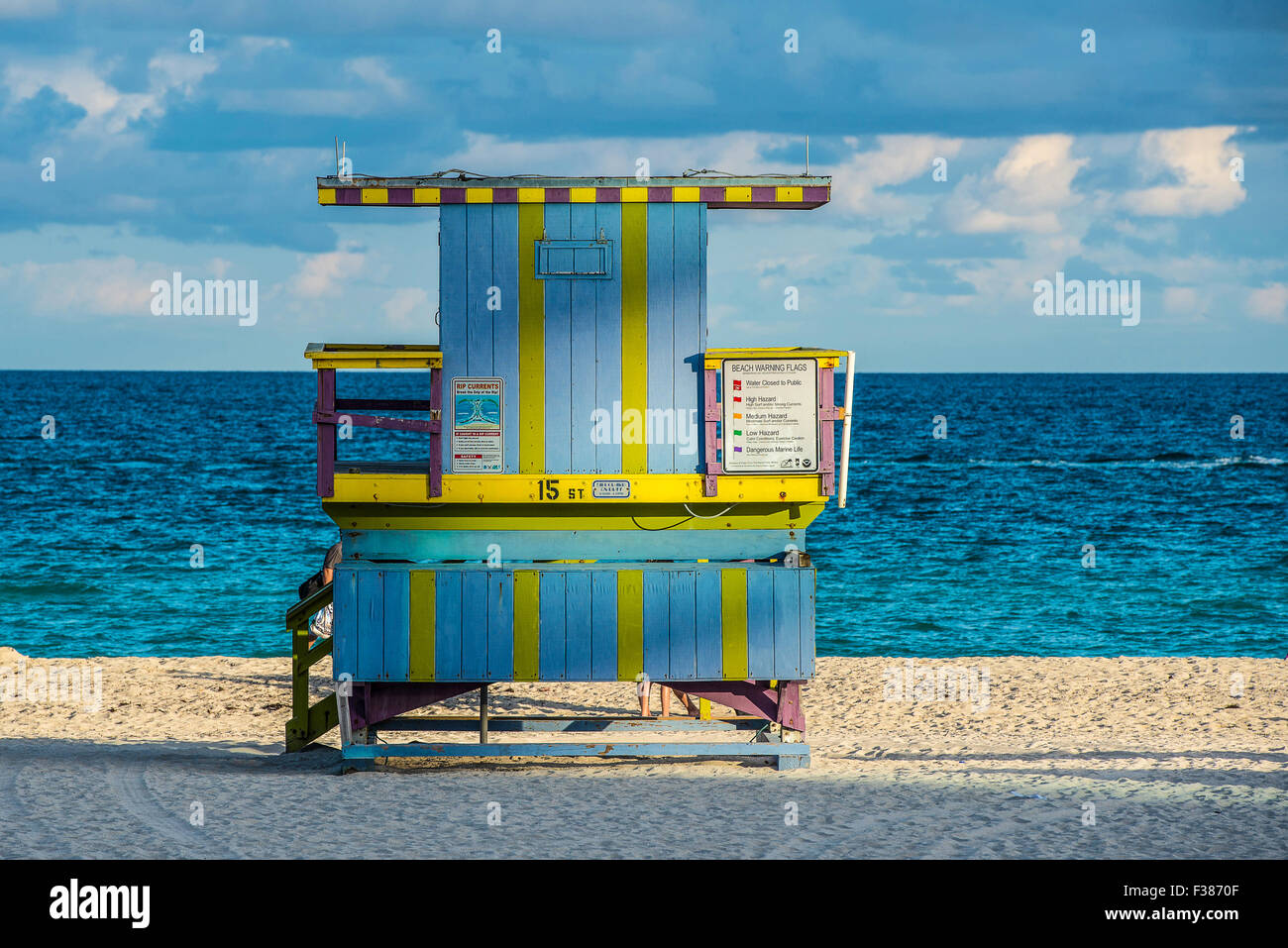 Florida Miami Beach Lifeguard tower on the beach Stock Photo - Alamy