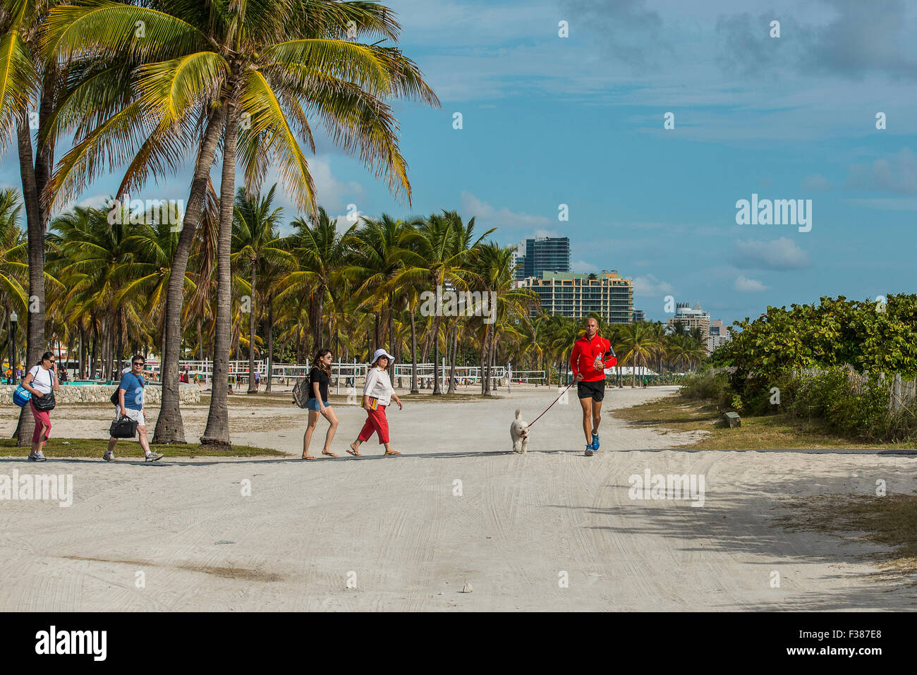 Florida Miami Beach Seafront promenade Stock Photo - Alamy