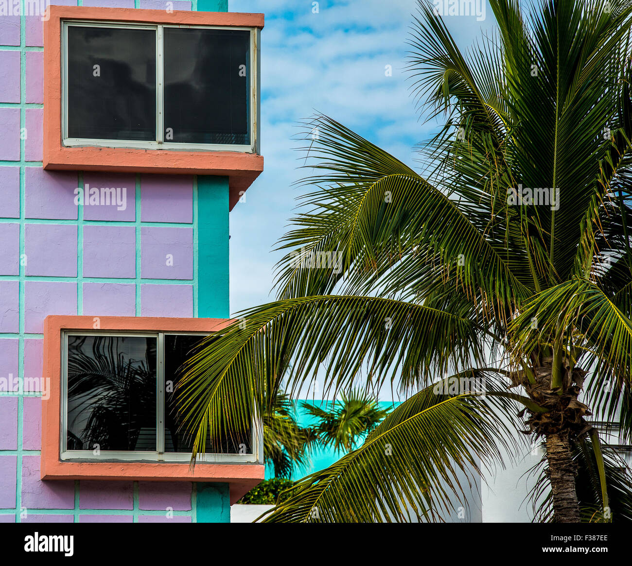 Florida Miami Beach Ocean Drive, building details Stock Photo - Alamy