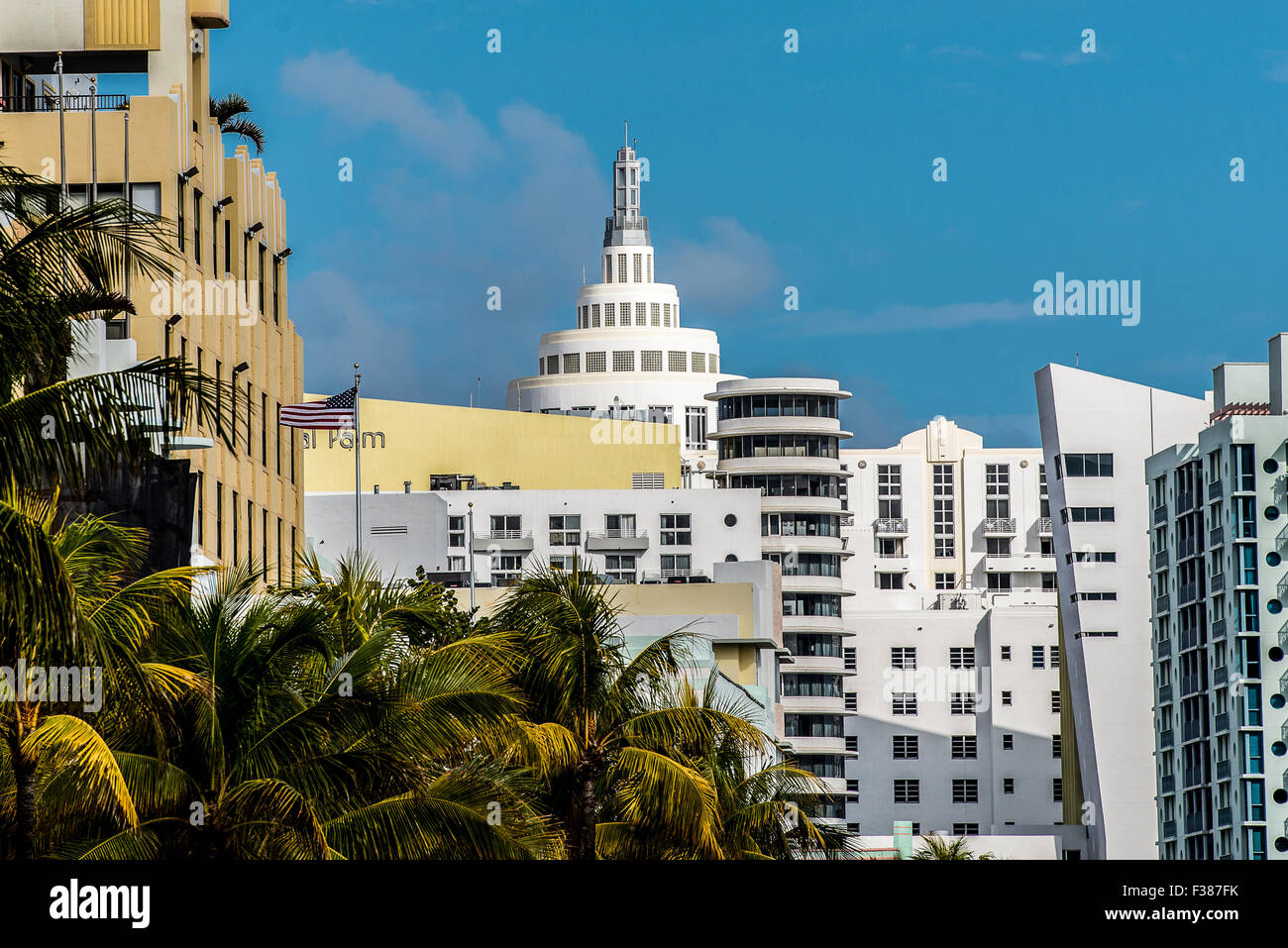 Florida Miami Beach View from Ocean Drive Stock Photo - Alamy