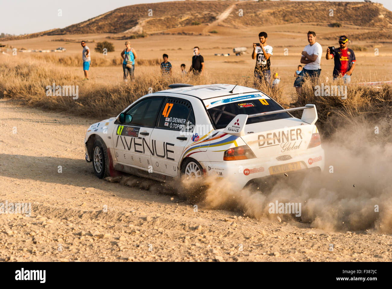 Cyprus rally 2015. Driver Deniz DENNER, co-driver ÖMER TOPCU. Deniz ...