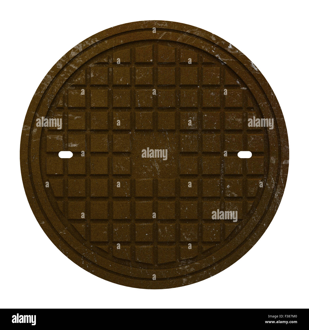 rusty manhole cover isolated on white background Stock Photo - Alamy