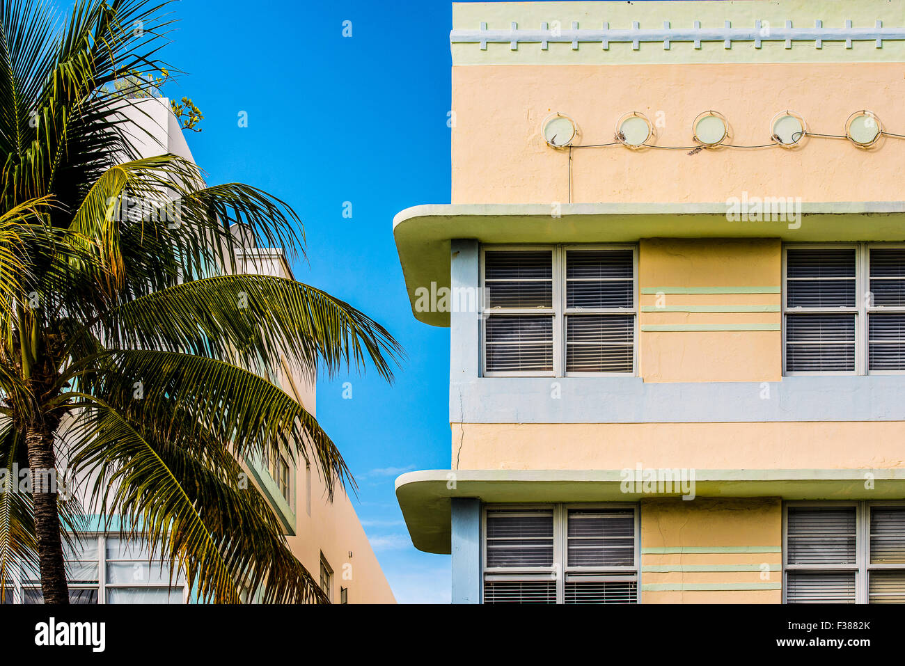 Florida Miami Beach Ocean Drive, building details Stock Photo - Alamy