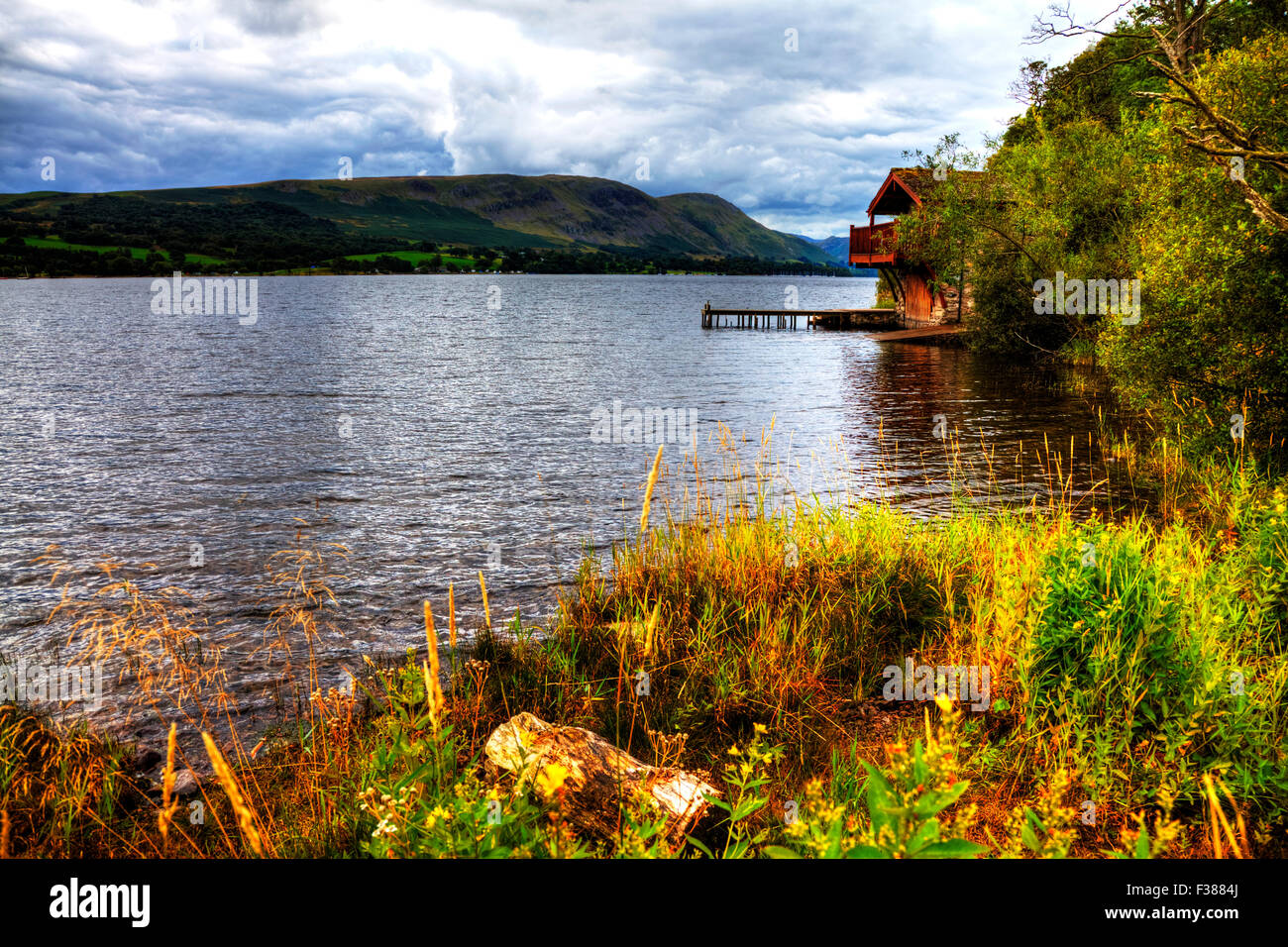 Ullswater boathouse, Cumbria, Lake District National Park, UK, England ...