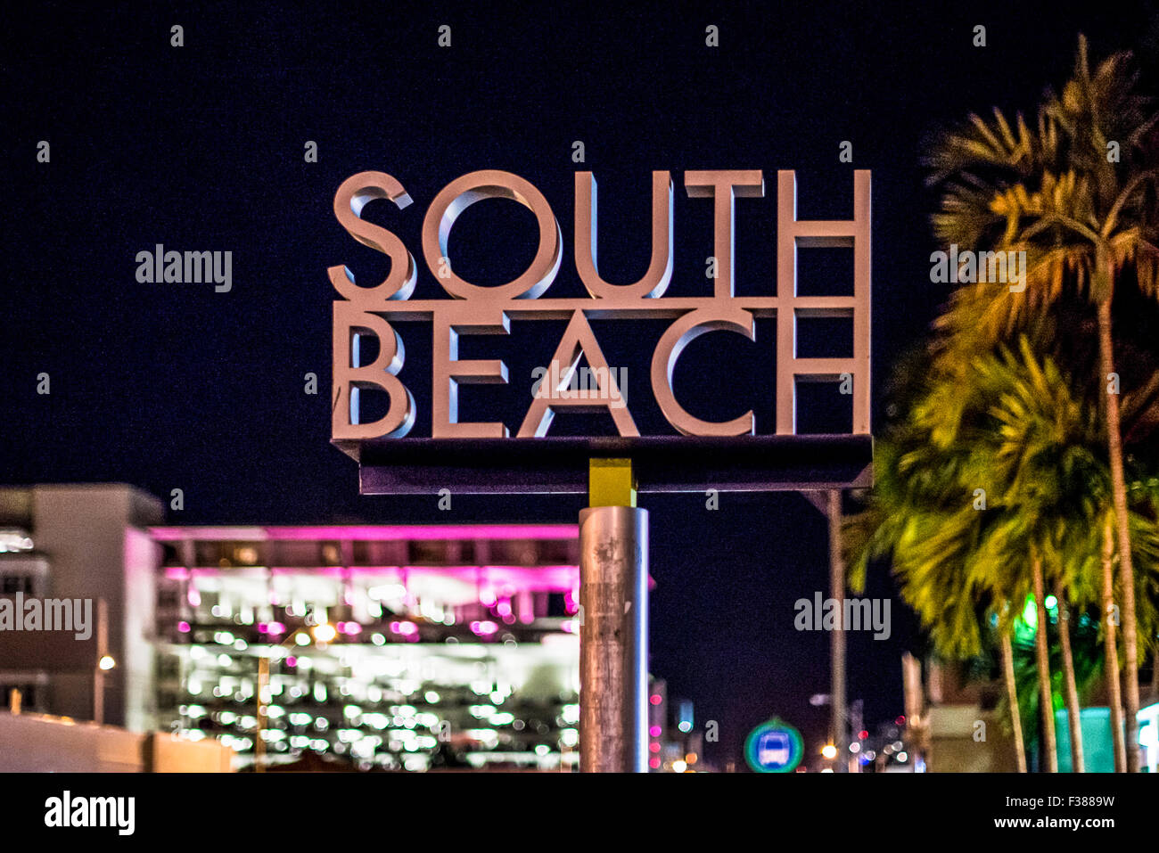 Florida Miami beach South Beach sign Stock Photo - Alamy