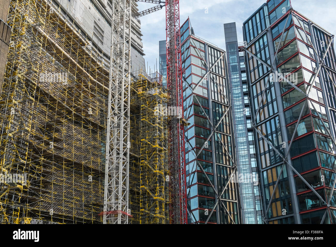 Construction of Tate Modern building extension, South Bank, London ...