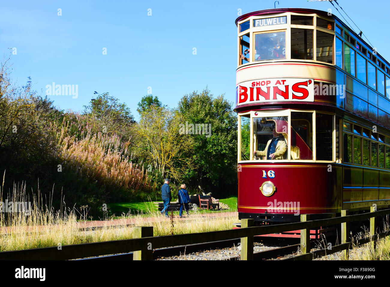Tram at Beamish Open Air Museum, County Durham, England Stock Photo - Alamy