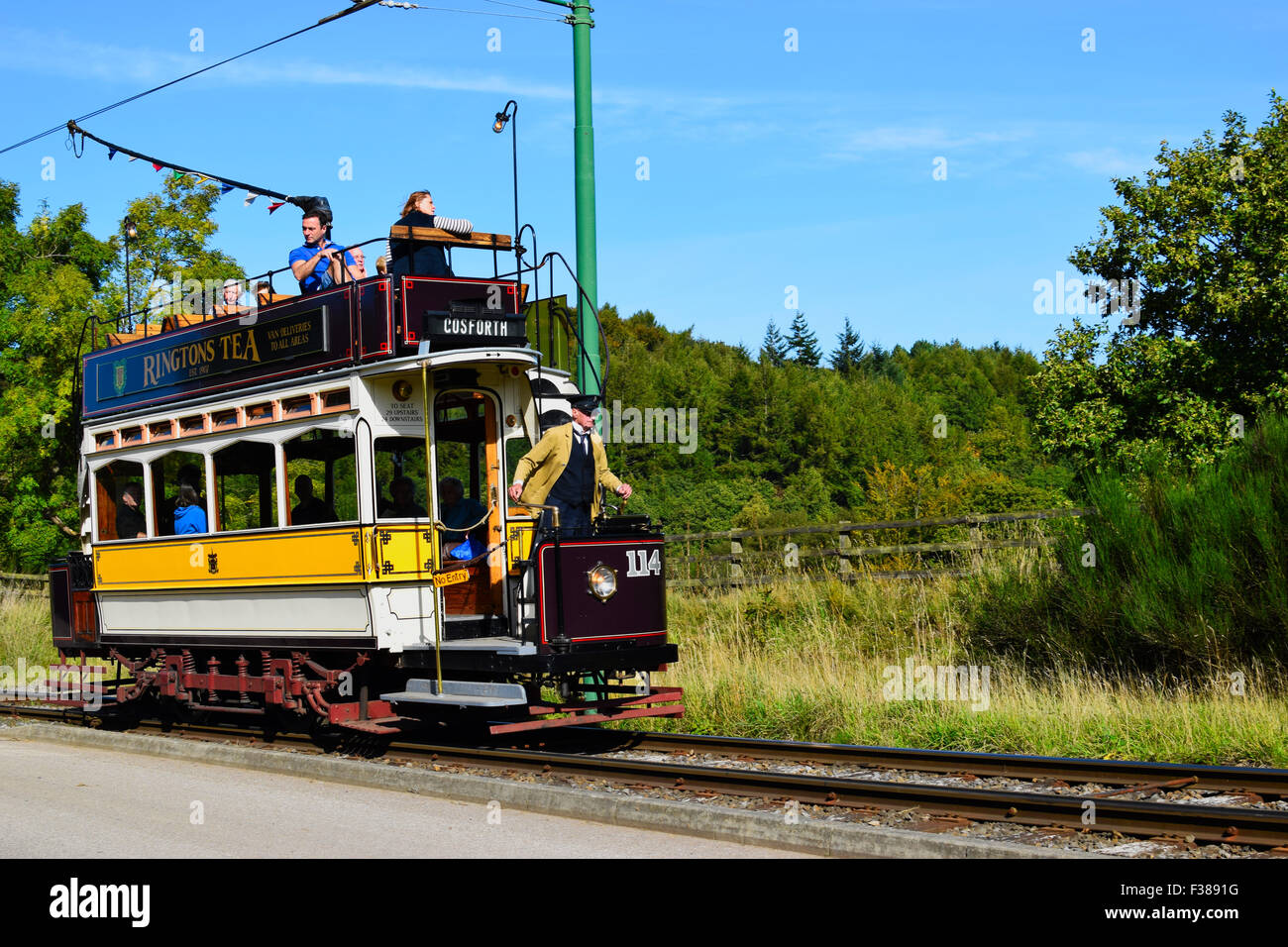 Tram at Beamish Open Air Museum, County Durham, England Stock Photo - Alamy