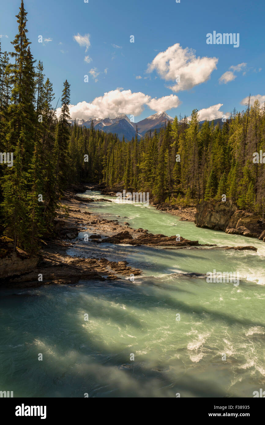 View from the Natural Bridge on the Kicking Horse River in Yoho ...