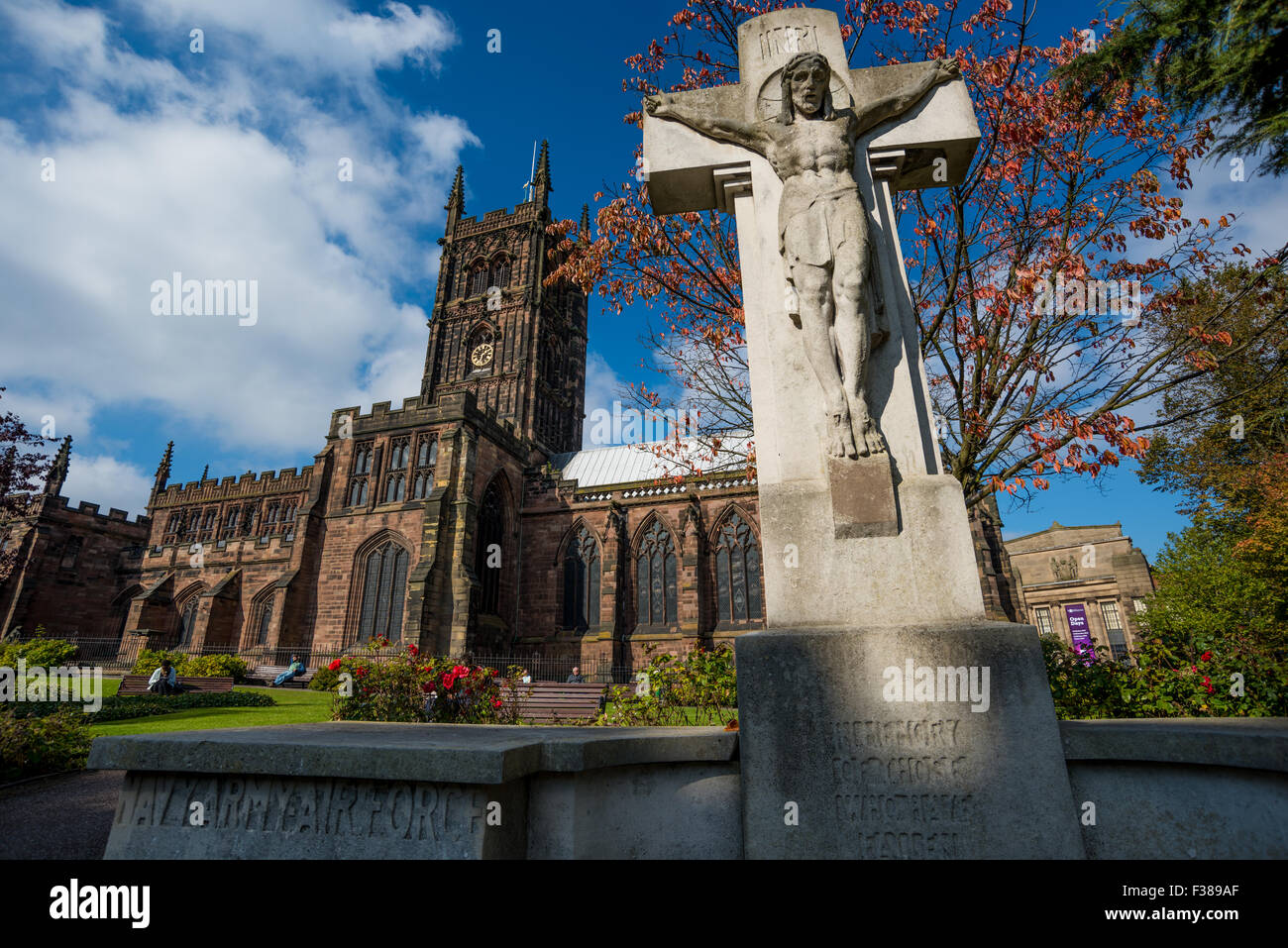 The statue of Christ in front of St Peters Church Wolverhampton West ...