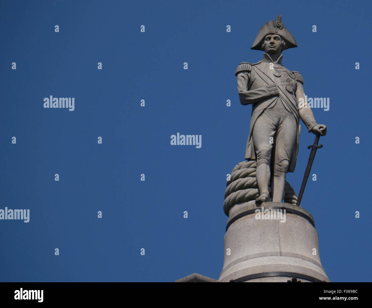 Lord Nelson Statue at top of Nelson's Column Trafalgar Square,London ...