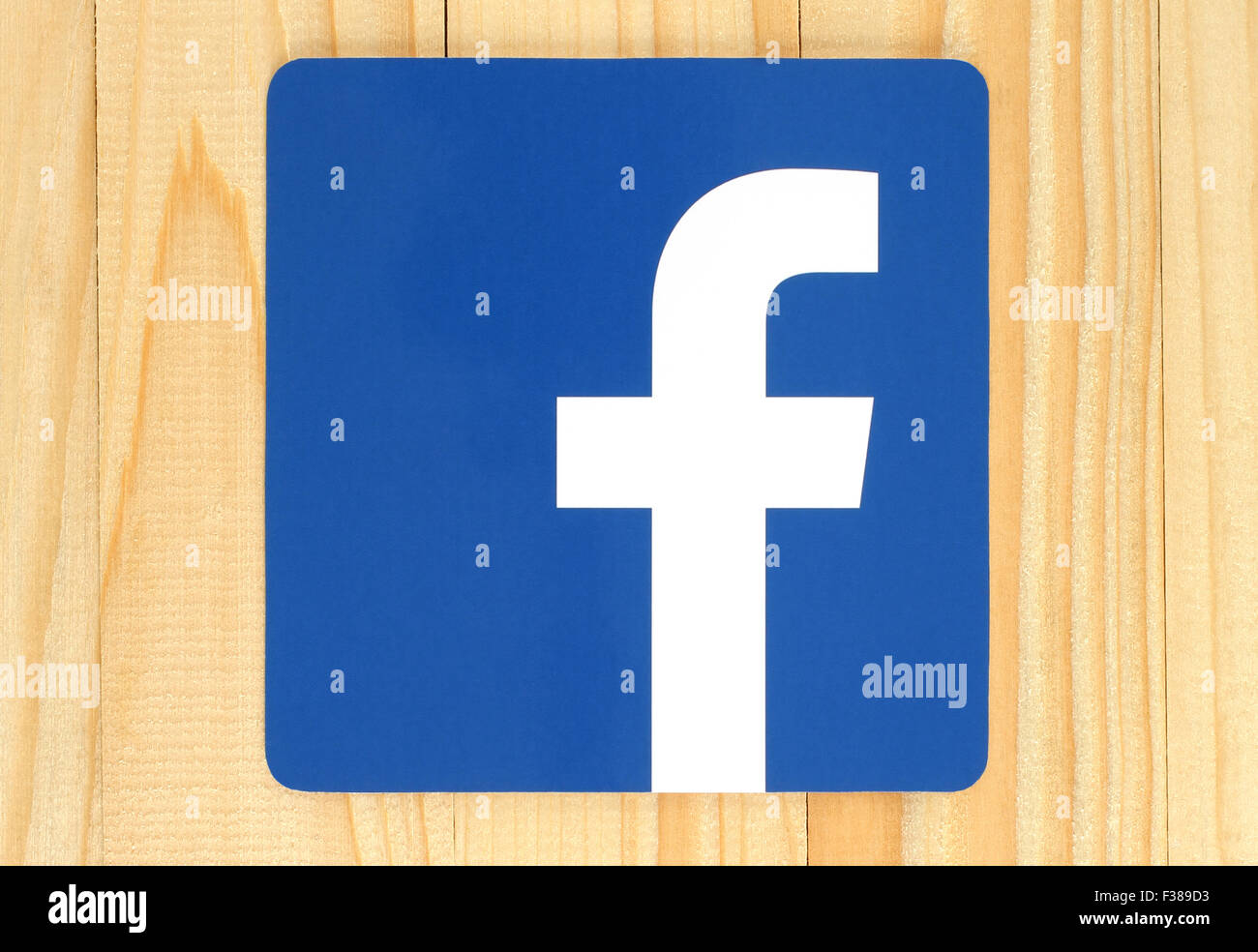 KIEV, UKRAINE - APRIL 30, 2015: Facebook logo sign printed on paper and ...