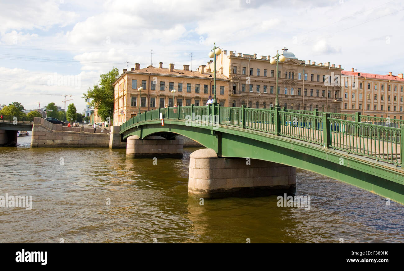 ST. PETERSBURG, RUSSIA - JULY 12: Krasnoarmeyskiy (Red army) bridge on ...