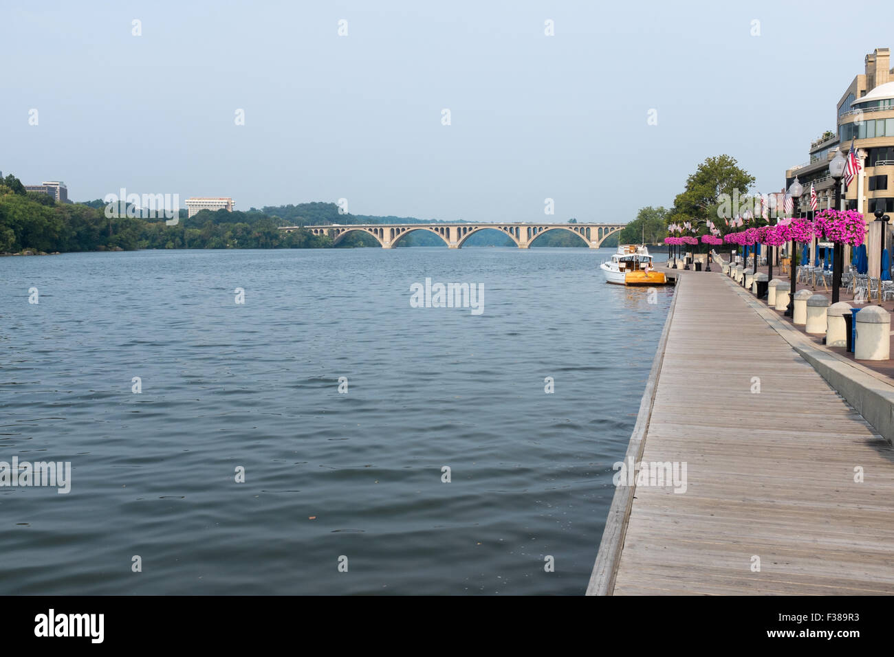 The Georgetown Waterfront on the Potomac River in Washington DC Stock ...