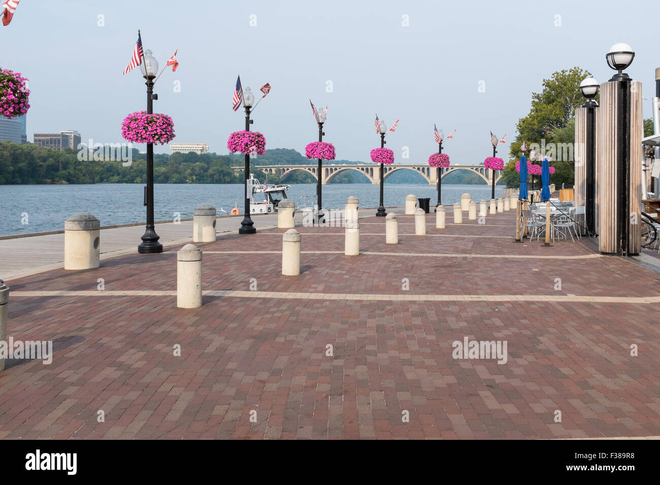 The Georgetown Waterfront on the Potomac River in Washington DC Stock ...