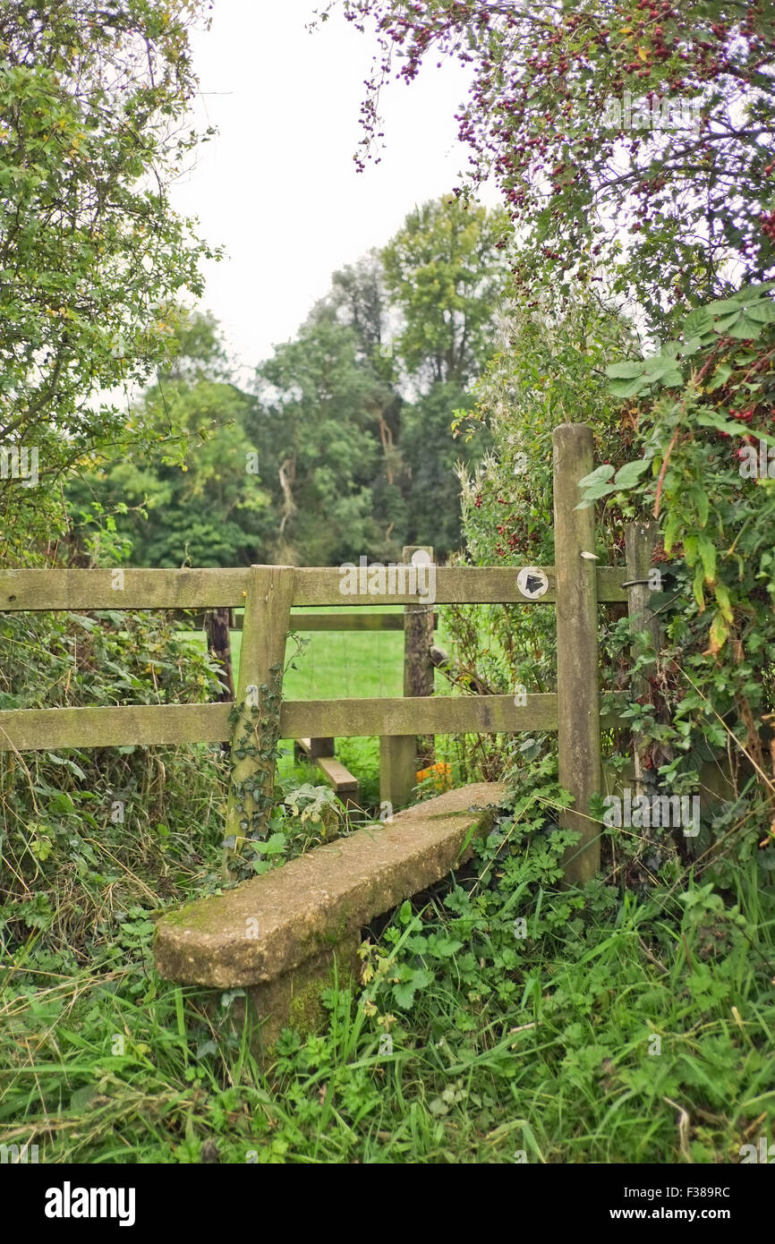 Step over Public footpath in countryside of United Kingdom Stock Photo ...