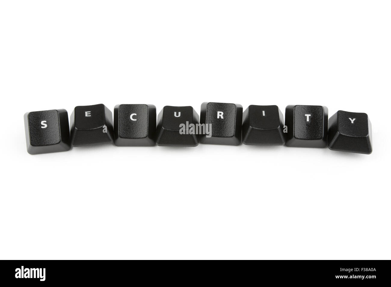 Word security formed with computer keyboard keys on white background ...