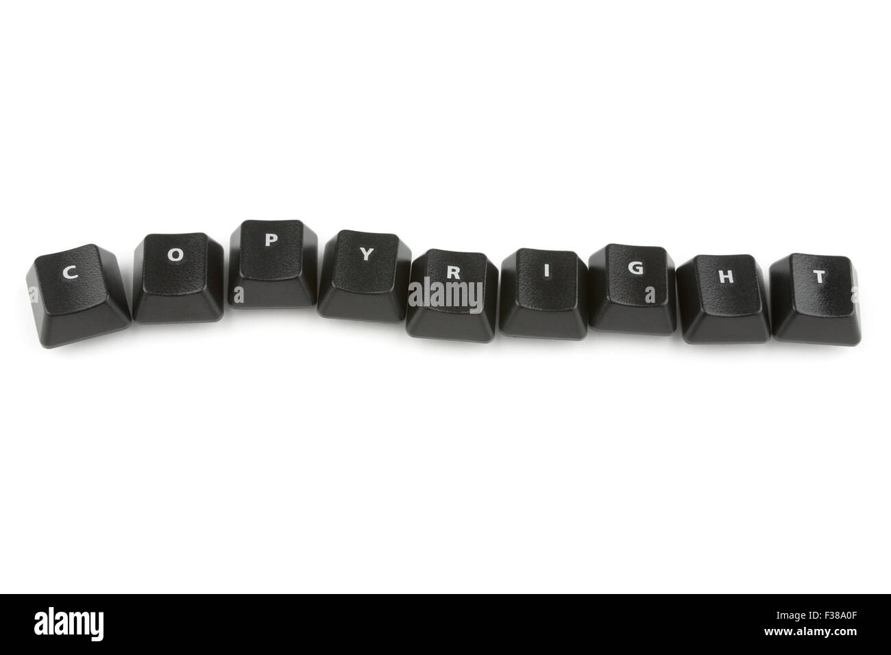 Word copyright formed with computer keyboard keys on white background ...