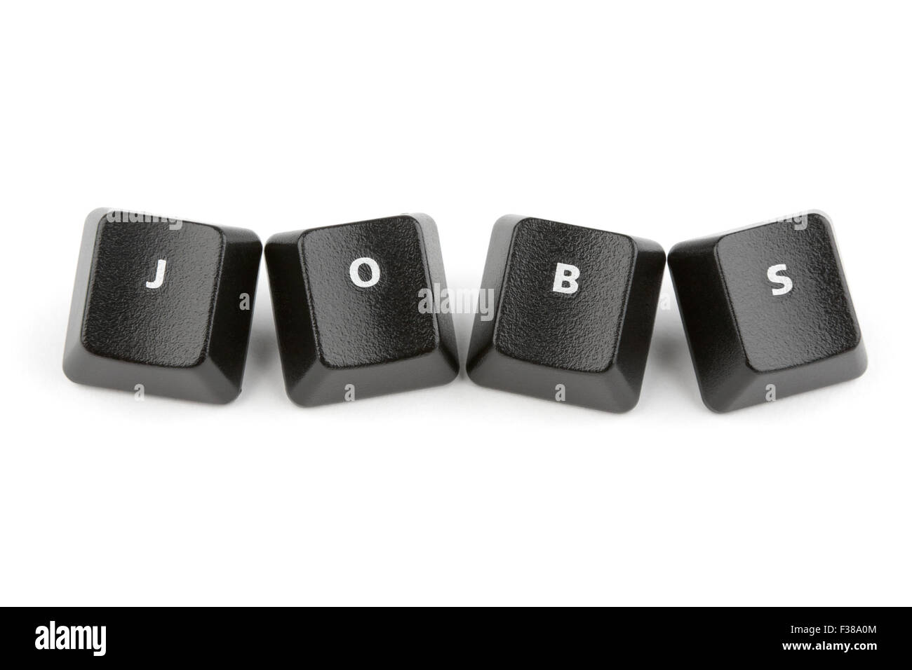 Word jobs formed with computer keyboard keys on white background with ...