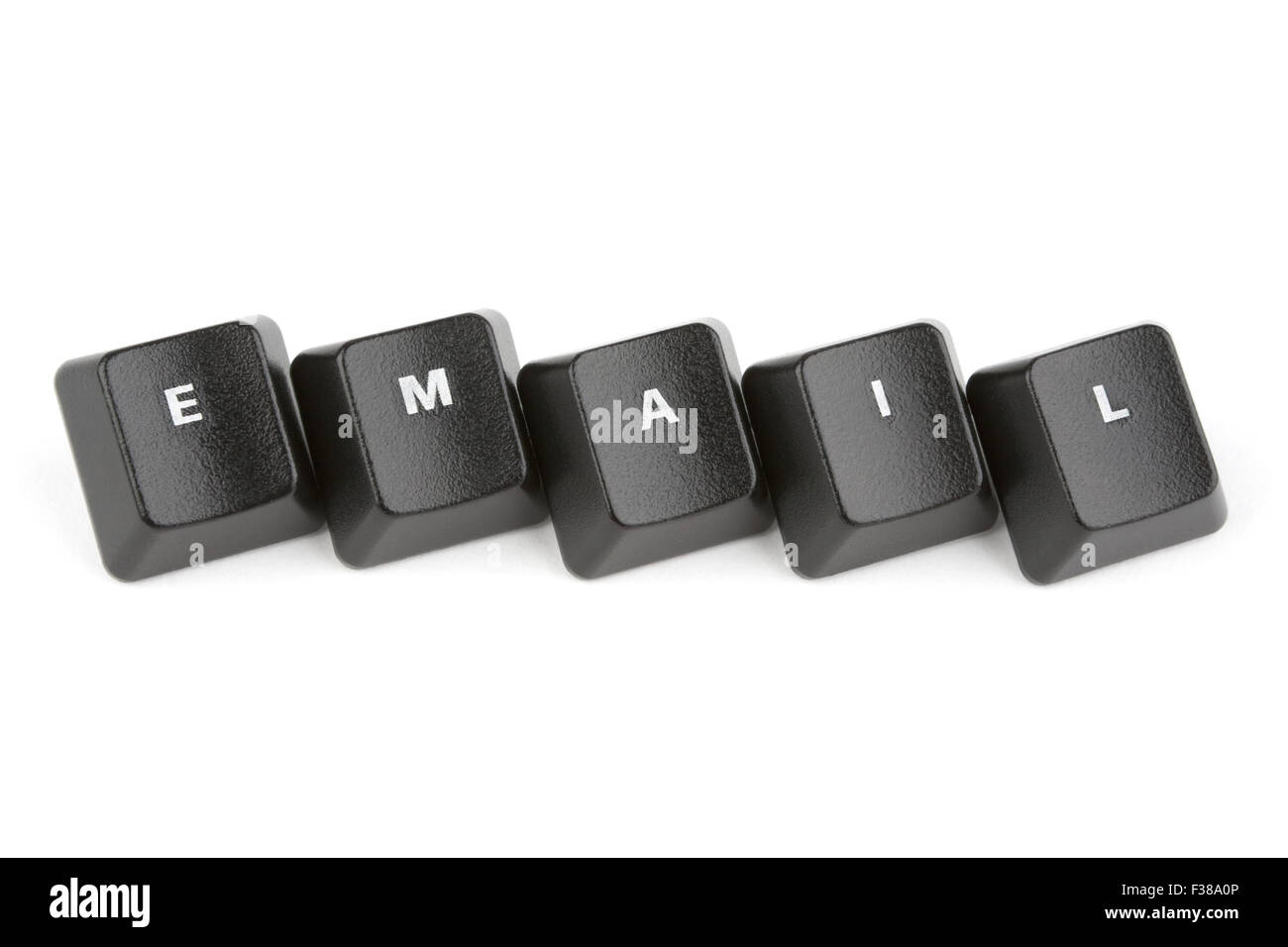 Word email formed with computer keyboard keys on white background with ...