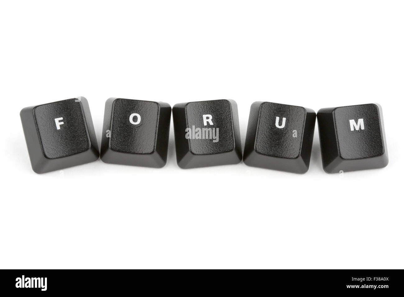 Word forum formed with computer keyboard keys on white background with ...
