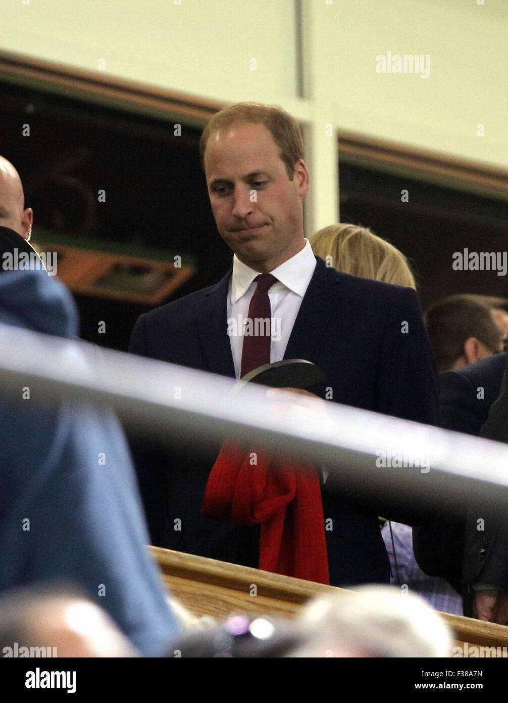 Cardiff, UK. Thursday 01 October 2015 Prince William Rugby World Cup ...