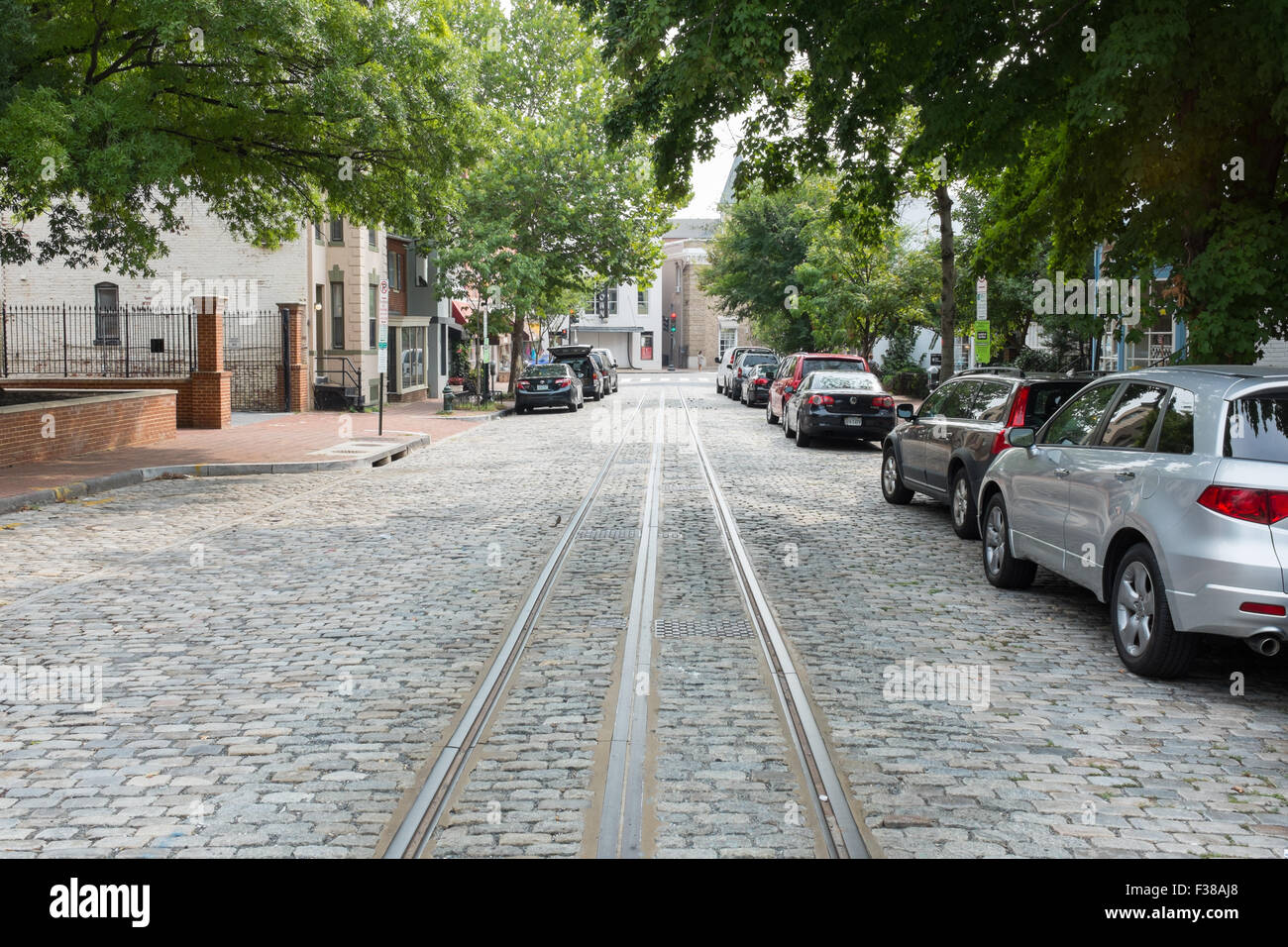 Old tramlines hi-res stock photography and images - Alamy