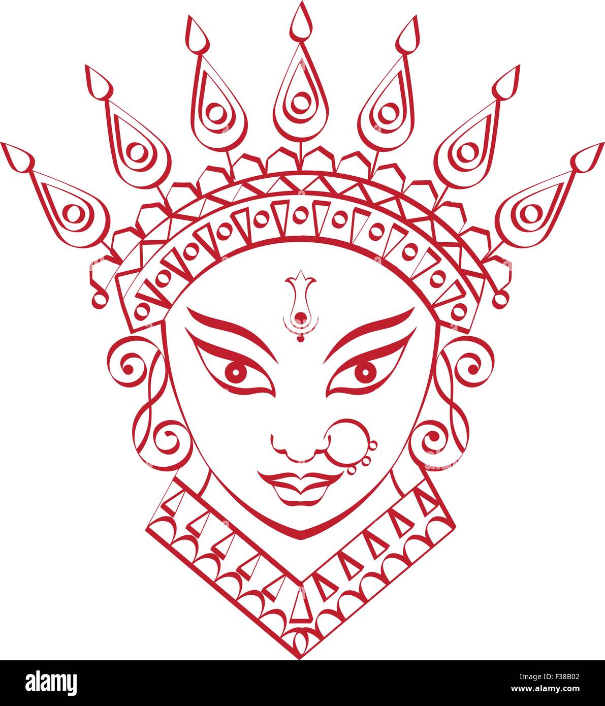Durga Goddess of Power Vector Art Stock Vector Image & Art - Alamy