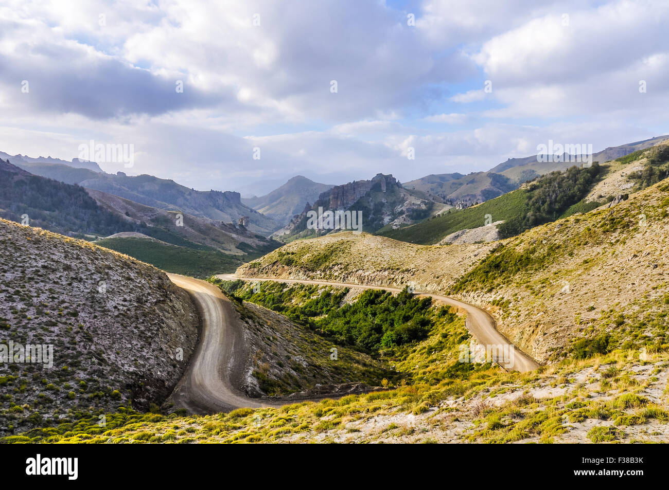 Sharpe curve on the Road of the Seven Lakes, Patagonia, Argentina Stock ...