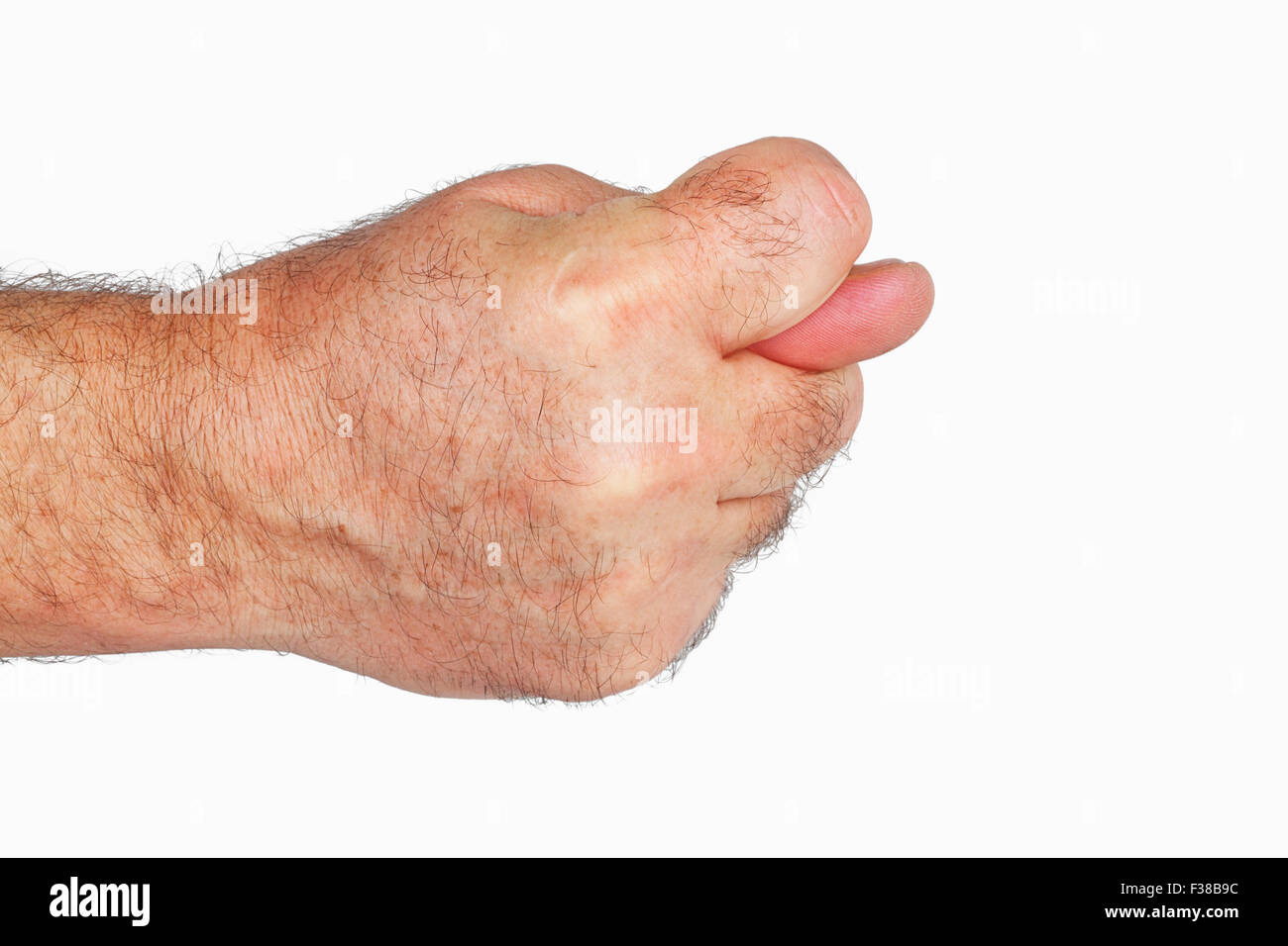 Hand is showing a fig sign isolated on a white background Stock Photo ...