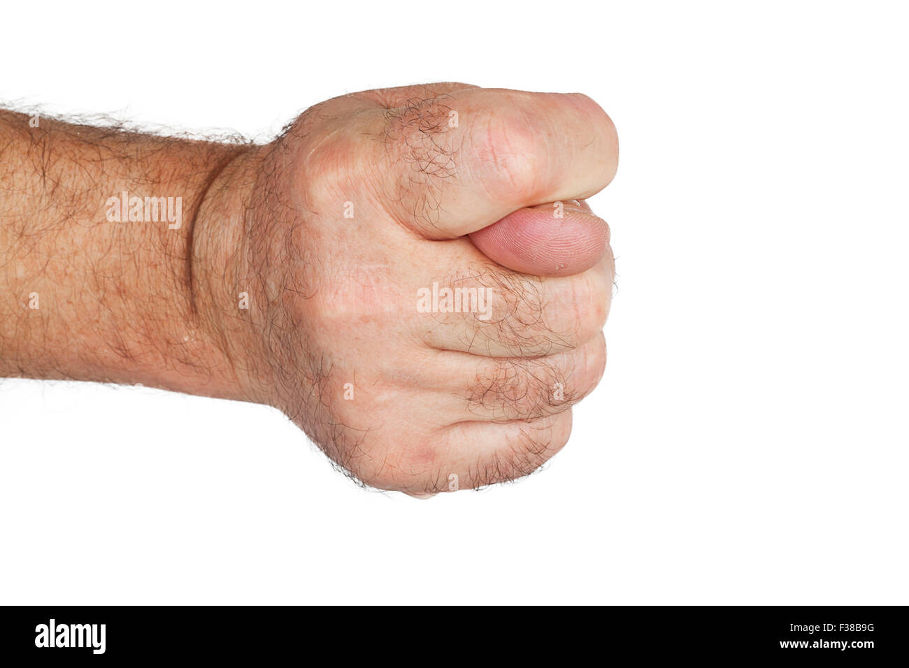 Hand is showing a fig sign isolated on a white background Stock Photo ...