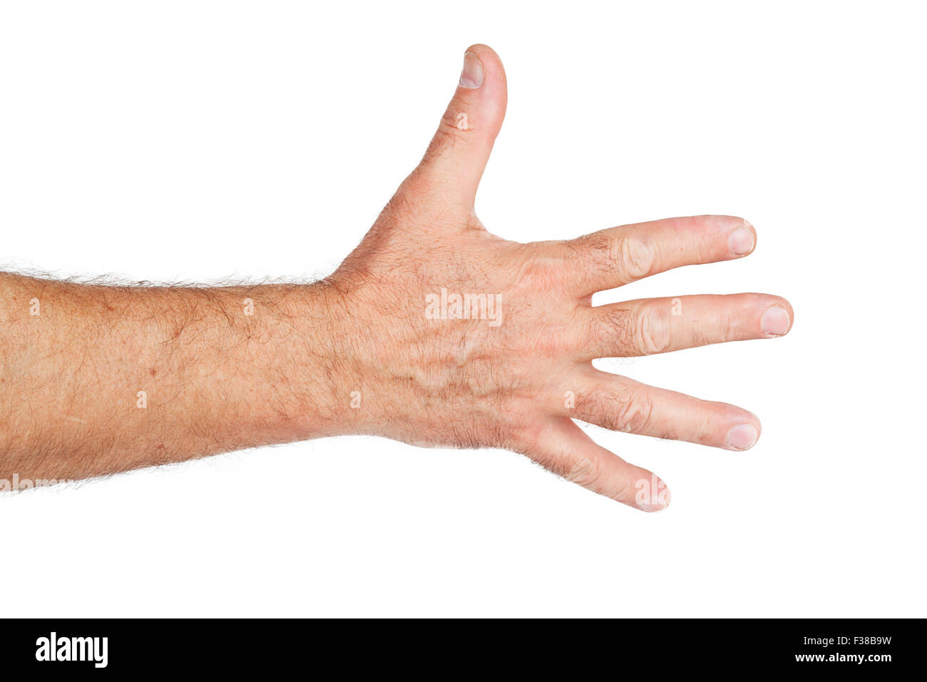 Man hand sign isolated on white background Stock Photo - Alamy