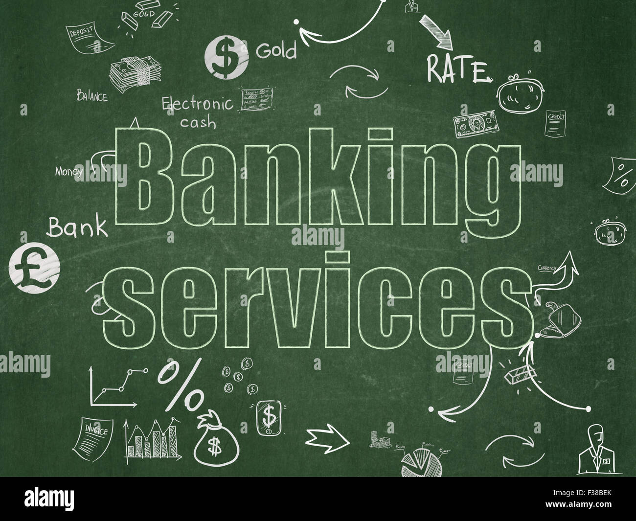 Money concept: Banking Services on School Board background Stock Photo ...