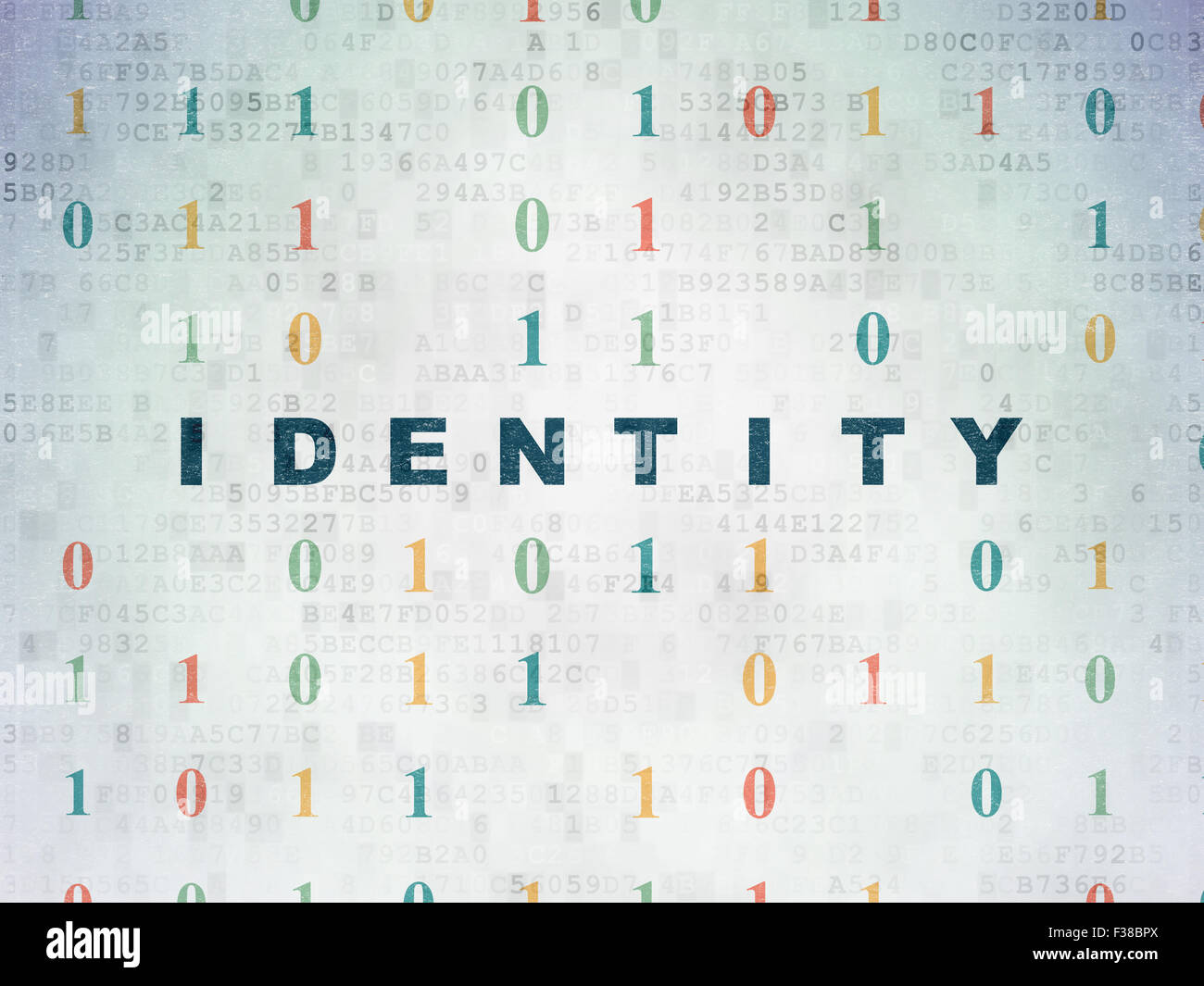 Protection concept: Identity on Digital Paper background Stock Photo ...