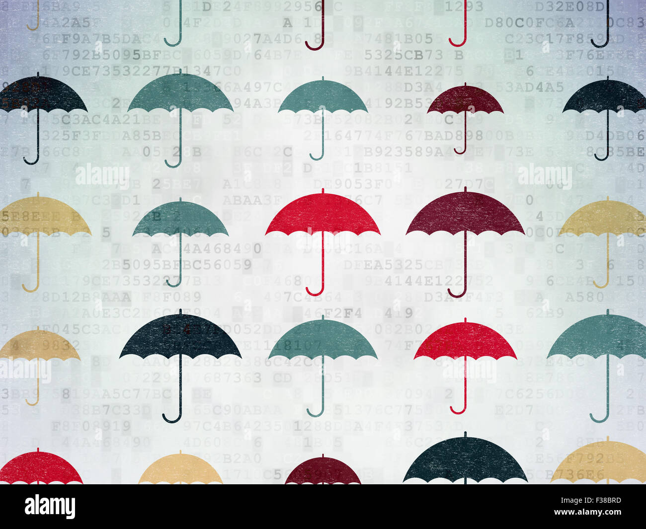 Protection concept: Umbrella icons on Digital Paper background Stock ...